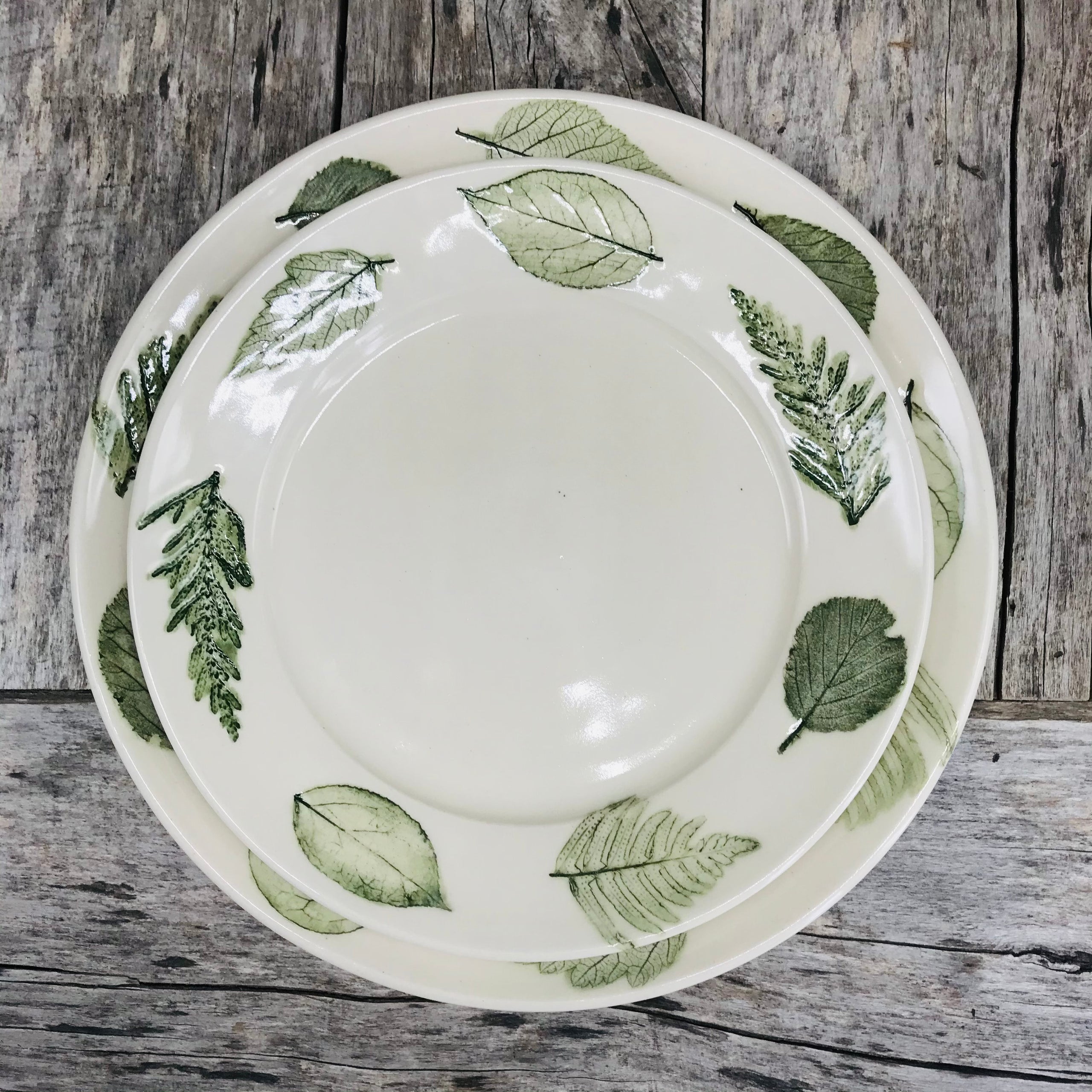 Sets - Porcelain Leaf Plate - Edge Leaves | Shoalwater Pottery